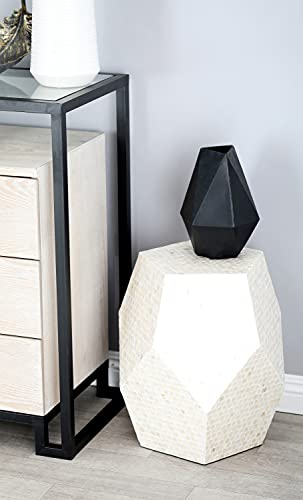 Deco 79 Mother of Pearl Shell Handmade Side End Accent Table End Table, Side Table 16" x 16" x 19", Cream