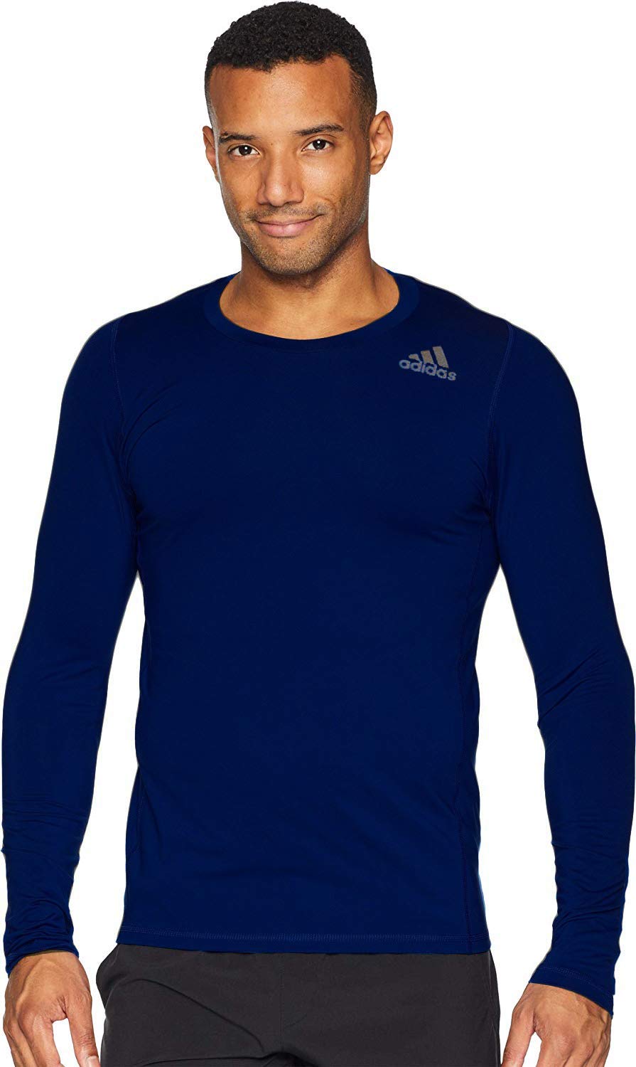 adidas Men's Training Alphaskin Long sleeve Fitted Tee, Storm, XX-Large