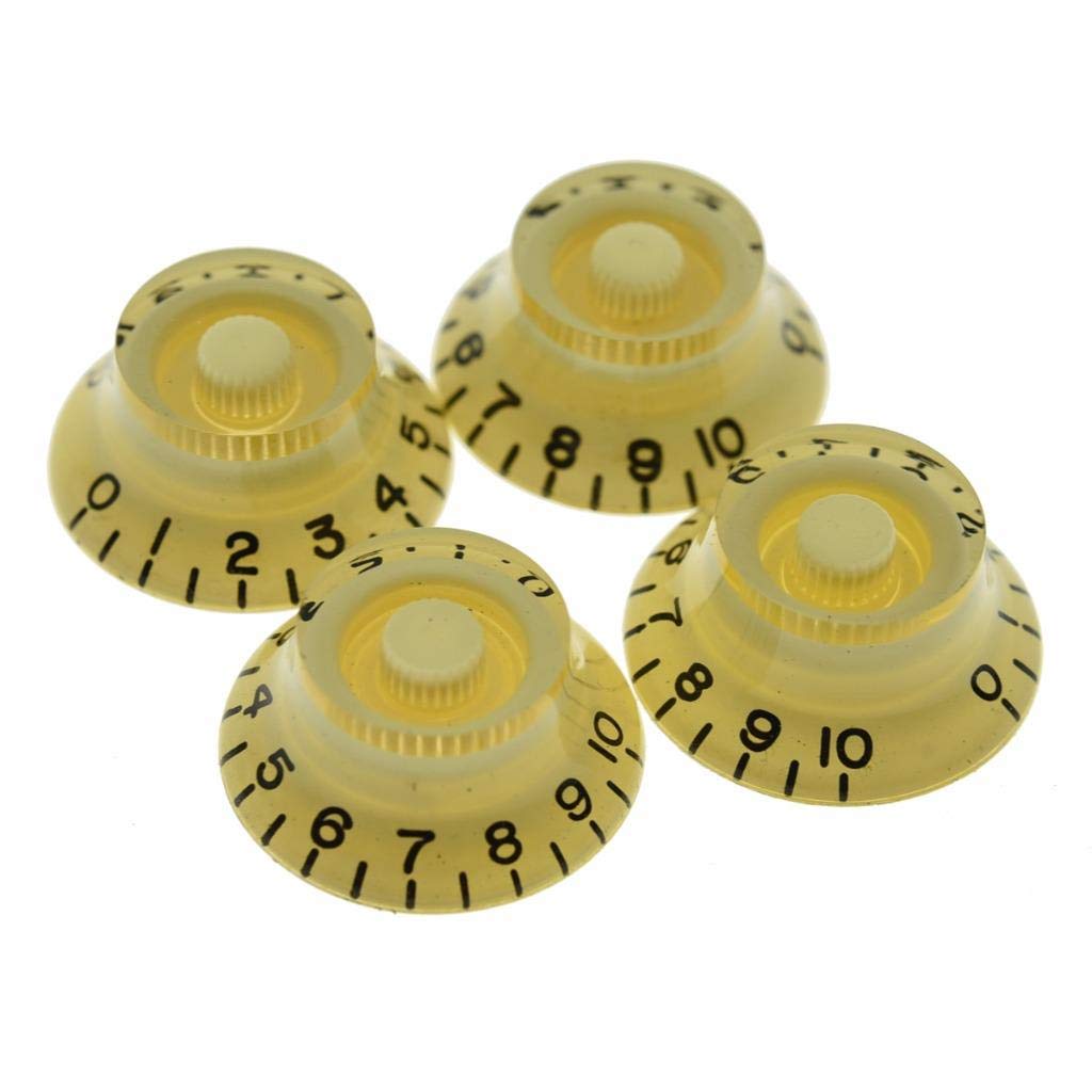 Dopro 4pcs USA(Imperial) LP Guitar Bell Knobs 24 Fine Splines Top Hat Knobs for USA Les Paul with CTS Pots Cream