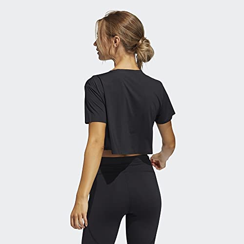 adidas womens Elevated Training Tee Black Medium
