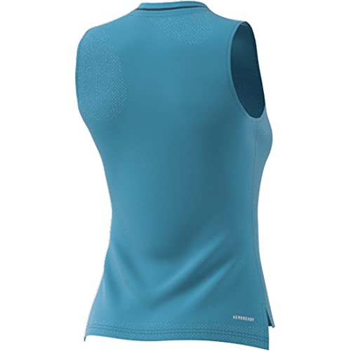 adidas womens Match Tank Hazy Blue/White Large
