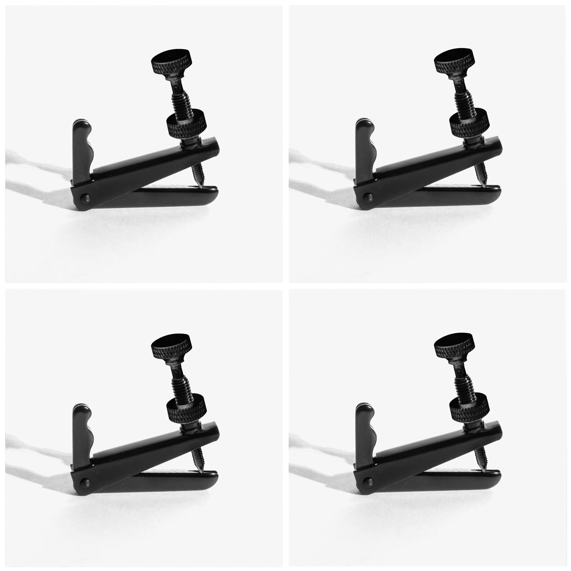 MI&VI Cello Fine Tuners Adjusters - Stainless Steel 4 Pcs (Stable Black - 3/4-4/4 Size)