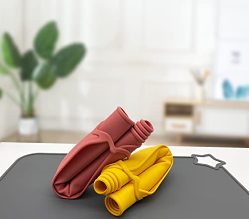 Moonkie Silicone Placemats for Baby & Kid, Stain Resistant Non-Slip Toddler Food Mats Eating Table Mat with 2 Packs(Ether/Sage