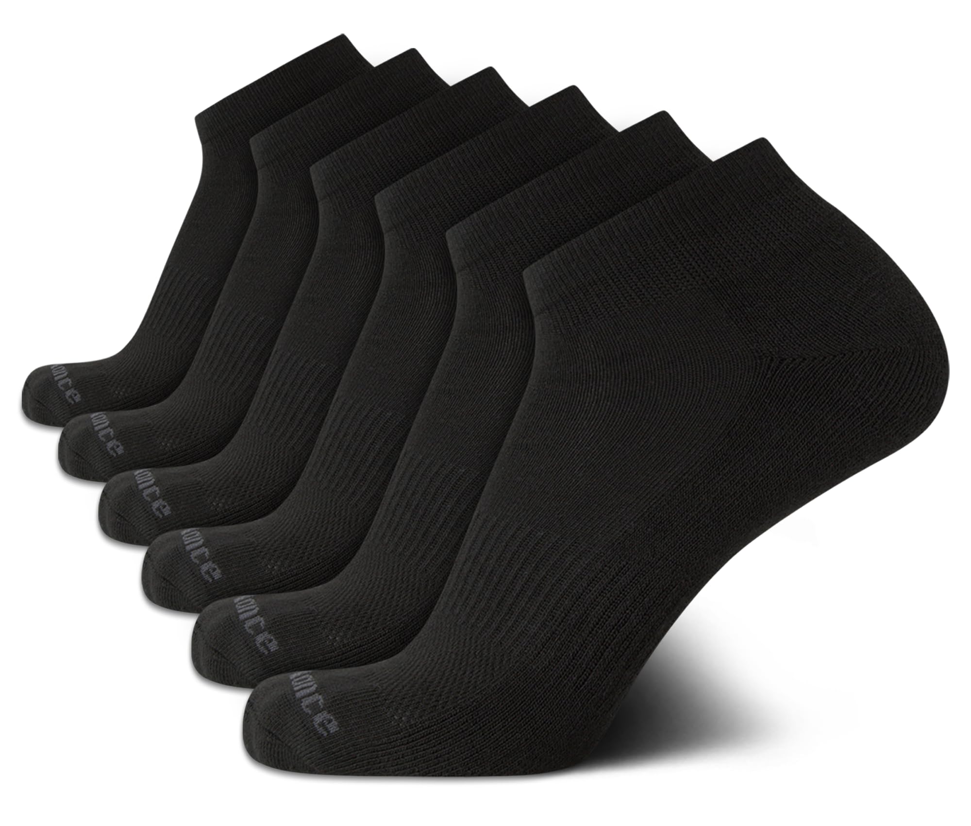 New Balance Men's Athletic Arch Compression Cushion Comfort Quarter Socks (6 Pack), Size 6-12.5, White/Grey
