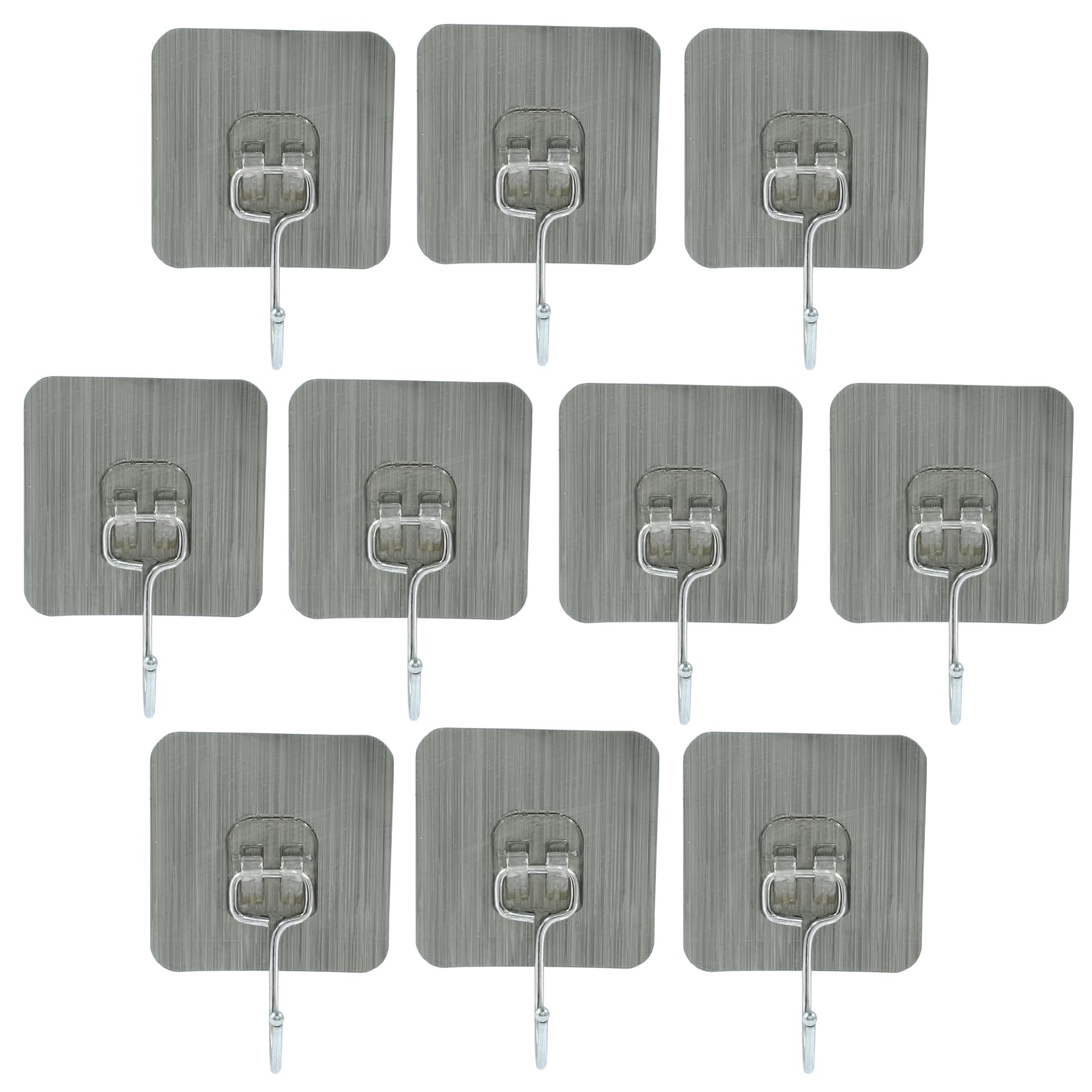 BokWin 10 Pcs Transparent Wall Hooks Plastic Adhesive Hooks 33lbs (Max) Heavy Duty Towel Hooks Waterproof Wall Hook for Kitchen Bathroom(Transparent)