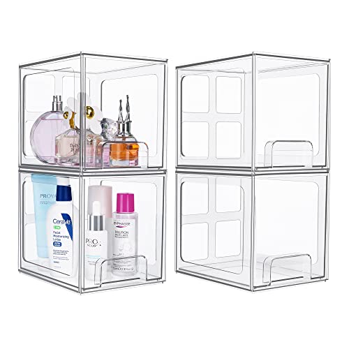 Vtopmart 4Pack 6.6'' Stackable Storage Drawers and 2Pack 4.4'' Stackable Storage Drawers