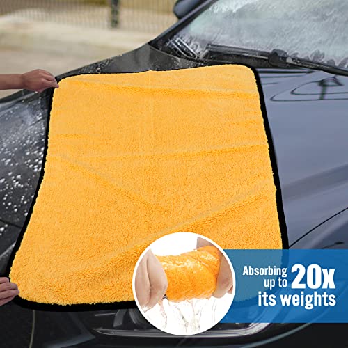 HOMEXCEL Microfiber Towels for Car,Premium Cleaning Cloth Lint Free,Scratch Free,Strong Water Absorption,Car Washing Drying Towel for Household,Auto Detailing,Windows,16" x 24",3 Pack