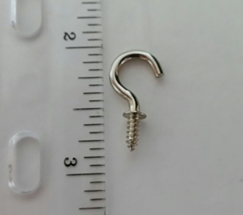 Nickel Silver Cup Hooks 1/2" Key Jewelry Hooks Screw in (Pack of 20) Small