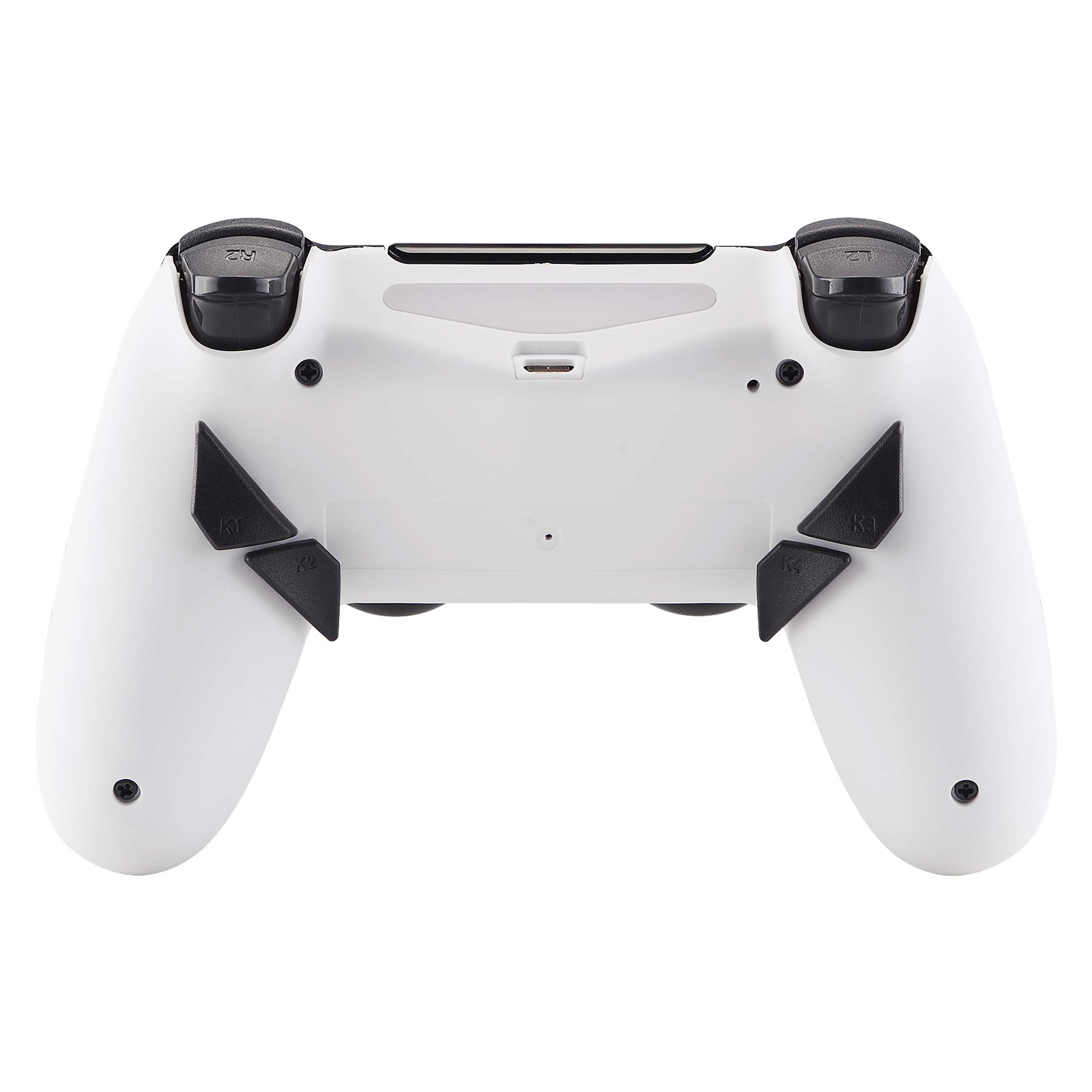 eXtremeRate White Dawn Programable Remap Kit for PS4 Controller with Upgrade Board & Redesigned Back Shell & 4 Back Buttons - Compatible with JDM-040/050/055 - Controller NOT Included