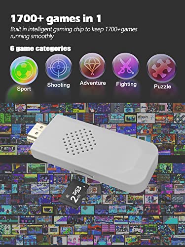 Fadist Retro Game Console, Built in 1700+ Classic Games, 4K HD Output,with 2 Ergonomics Controllers, Plug and Play Game Console, Ideal Gift for Kids, Adult, Friend, Lover