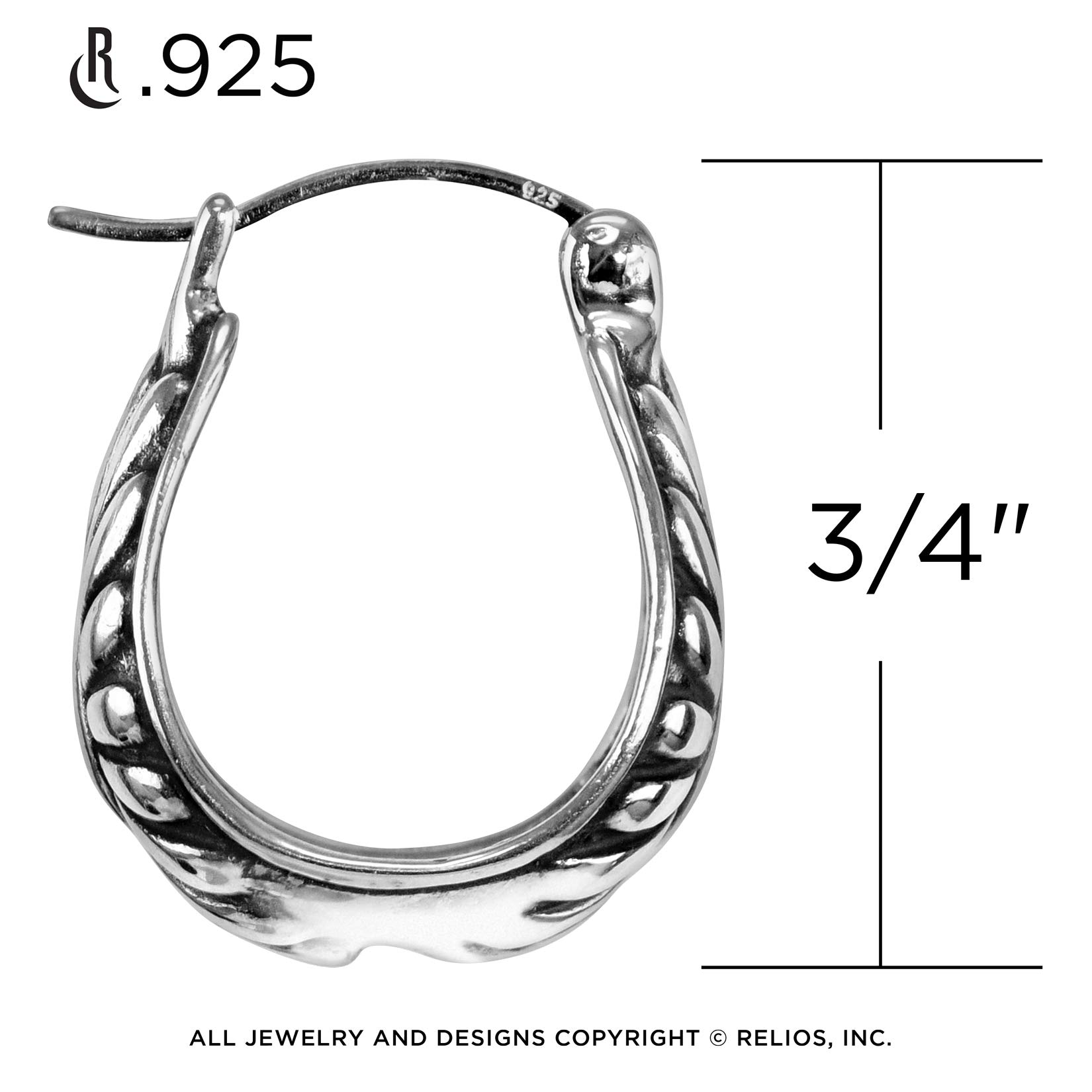 American West Sterling Concha Hoop Earrings
