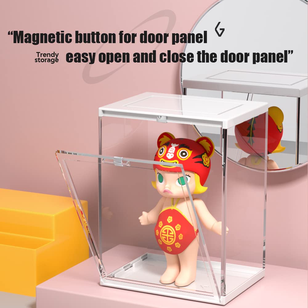 GOTO 12pcs Small Clear Display Cases for Blind Box Toy Pop Mart Bearbrick 100 Mini Action Figures Organizer Display Box Container Unit (12, 0.5L/Box)