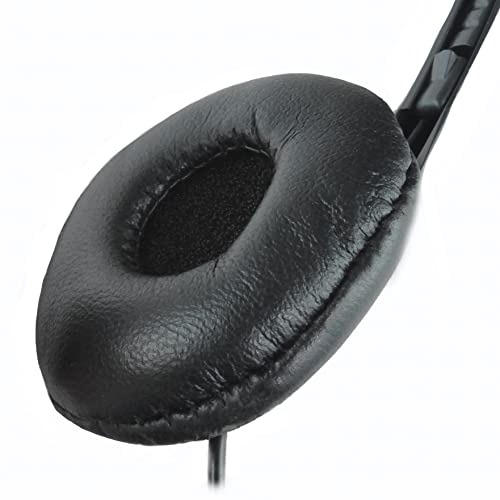 Soundnetic SNCCV Classroom Stereo Headphones with Leatherette Earpads and Volume Control, Black, Count of 10, Pack of 1