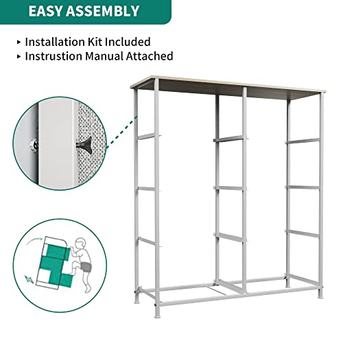 YITAHOME Storage Tower with 8 Drawers - Fabric Dresser with Large Capacity, Organizer Unit for Bedroom, Living Room & Closets - Sturdy Steel Frame, Easy Pull Fabric Bins & Wooden Top (Light Grey)