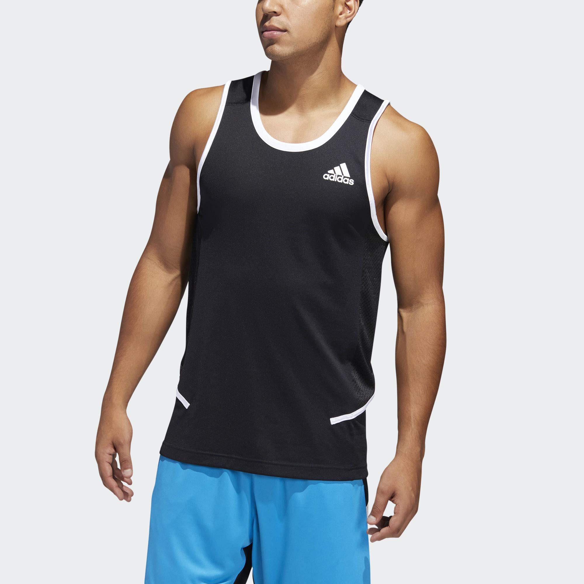 adidas Mens Accelerate Basketball Tank Top, Black, Medium