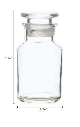 Deschem 125ml Lab Glass Reagent Bottle,Wide Mouth,With/Glass Ground Stopper