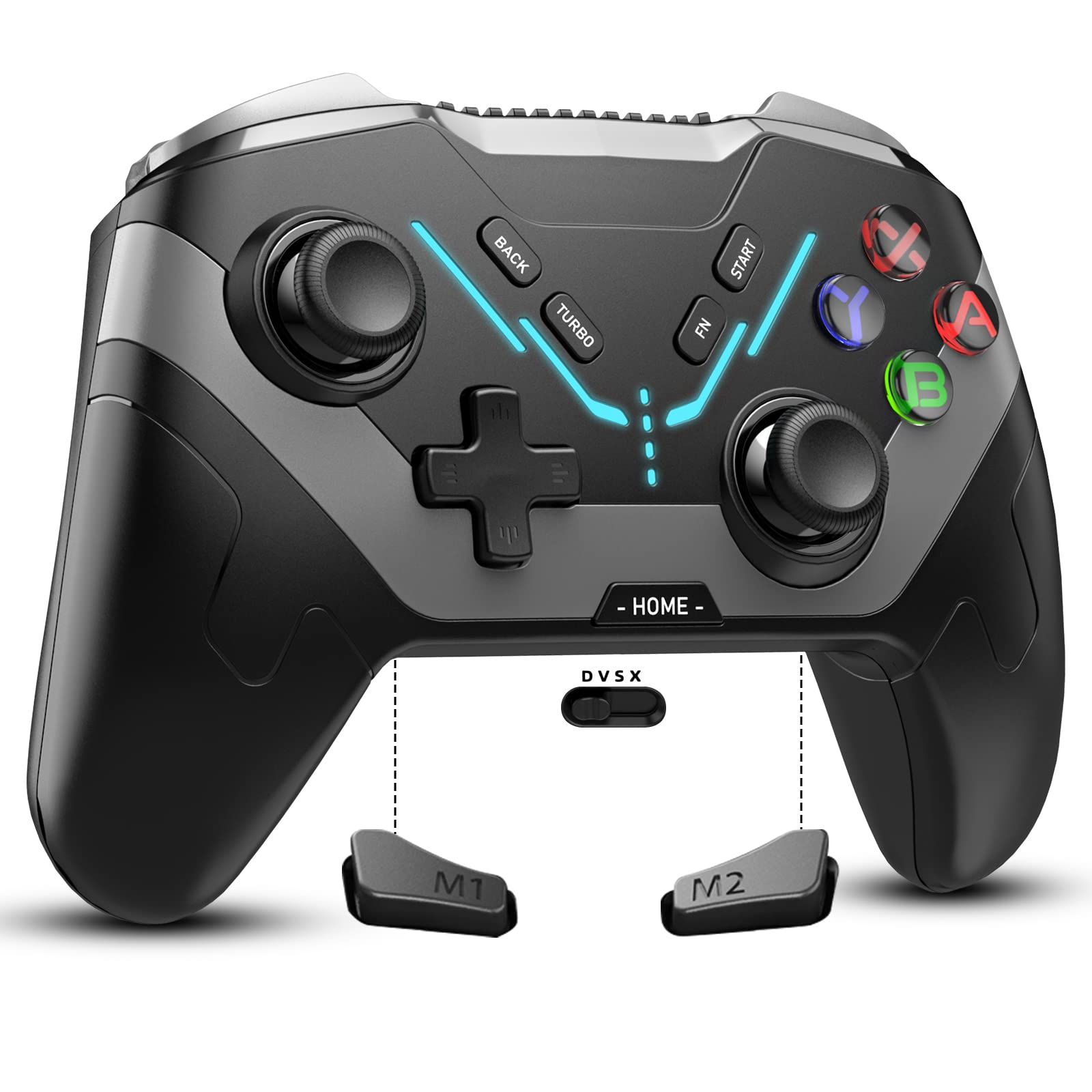 Diswoe Wireless Controller for Switch/Lite/OLED, Controller with a Mouse Touch Feeling on Back Buttons, Pro Controller with Wake-up,Programmable, Turbo Function