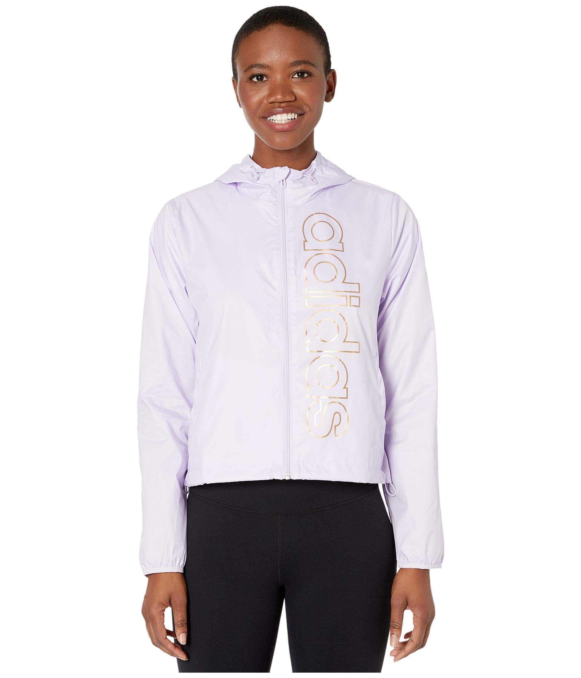 adidas Women’s Essentials Branded Windbreaker, Black/Copper Met., X-Large