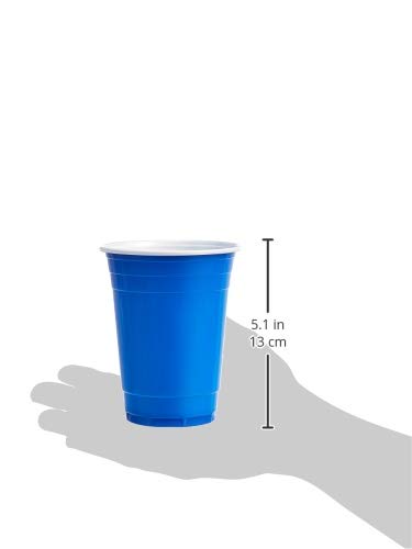 Amazon Basics Plastic Cups, 16oz, Pack of 120, Red, White, and Blue