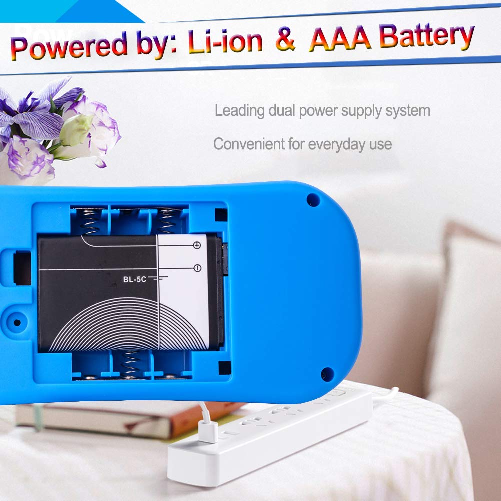 Douddy Kids Retro Handheld Game Console Built in 218 Old School Video Games 2.5'' Display USB Rechargeable 3.5 MM Headphone Jack Arcade Entertain System Children Birthday (Blue)