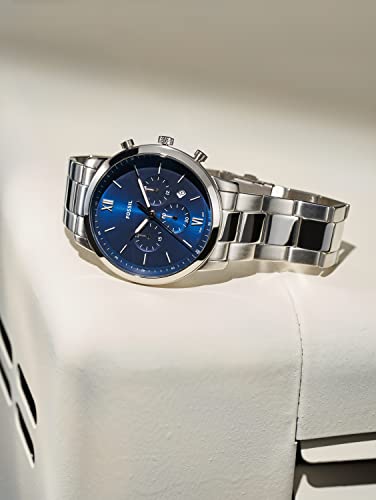 Fossil Men's Neutra Quartz Stainless Steel Chronograph Watch, Color: Silver (Model: FS5792)