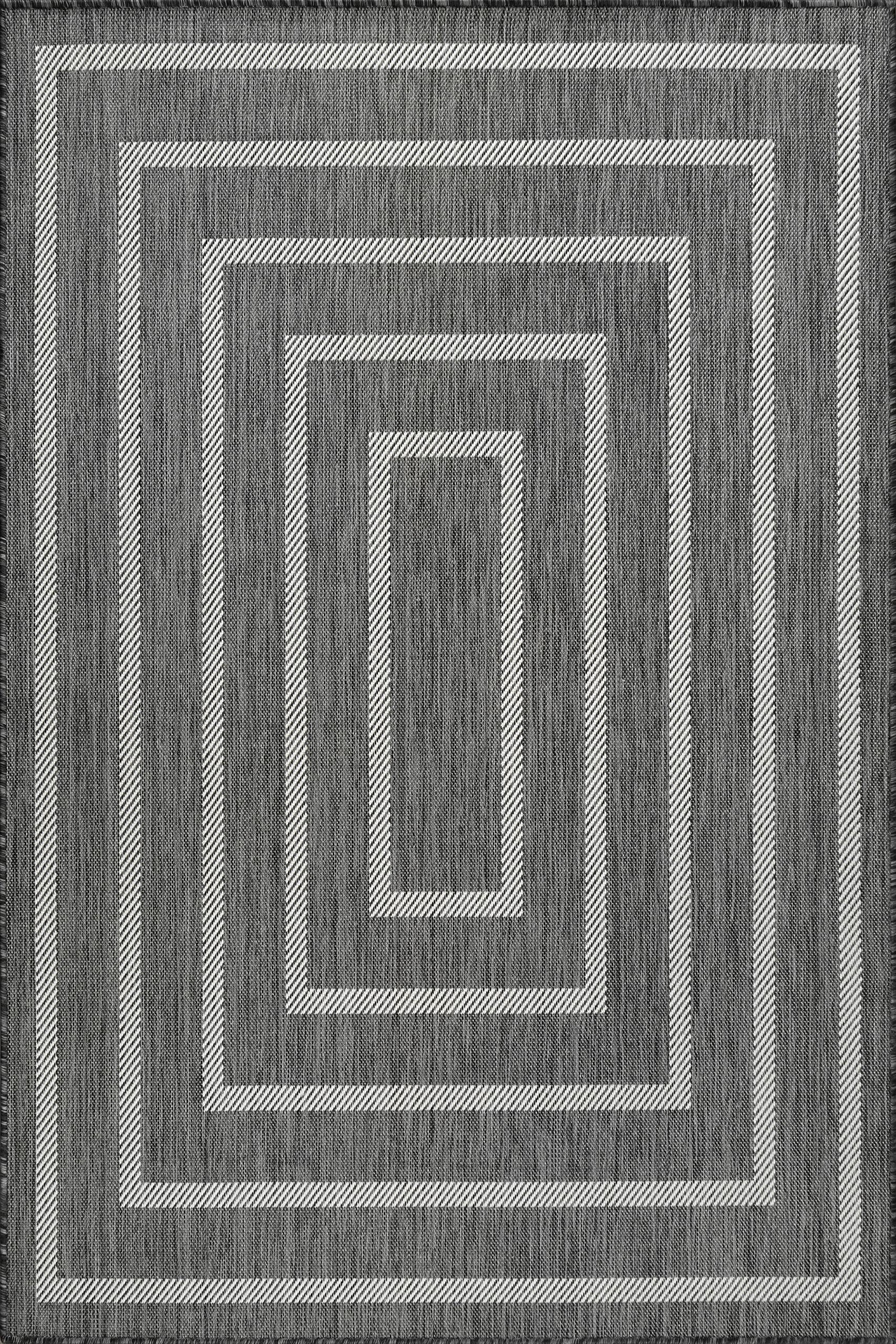Adiva Rugs Outdoor Indoor Area Rug, Weather Resistant, Easy to Clean, Stain Resistant Floor Mat for Dining Room, Backyard, Deck, Patio (PEBBLE WEISS, 7'10" x 10')