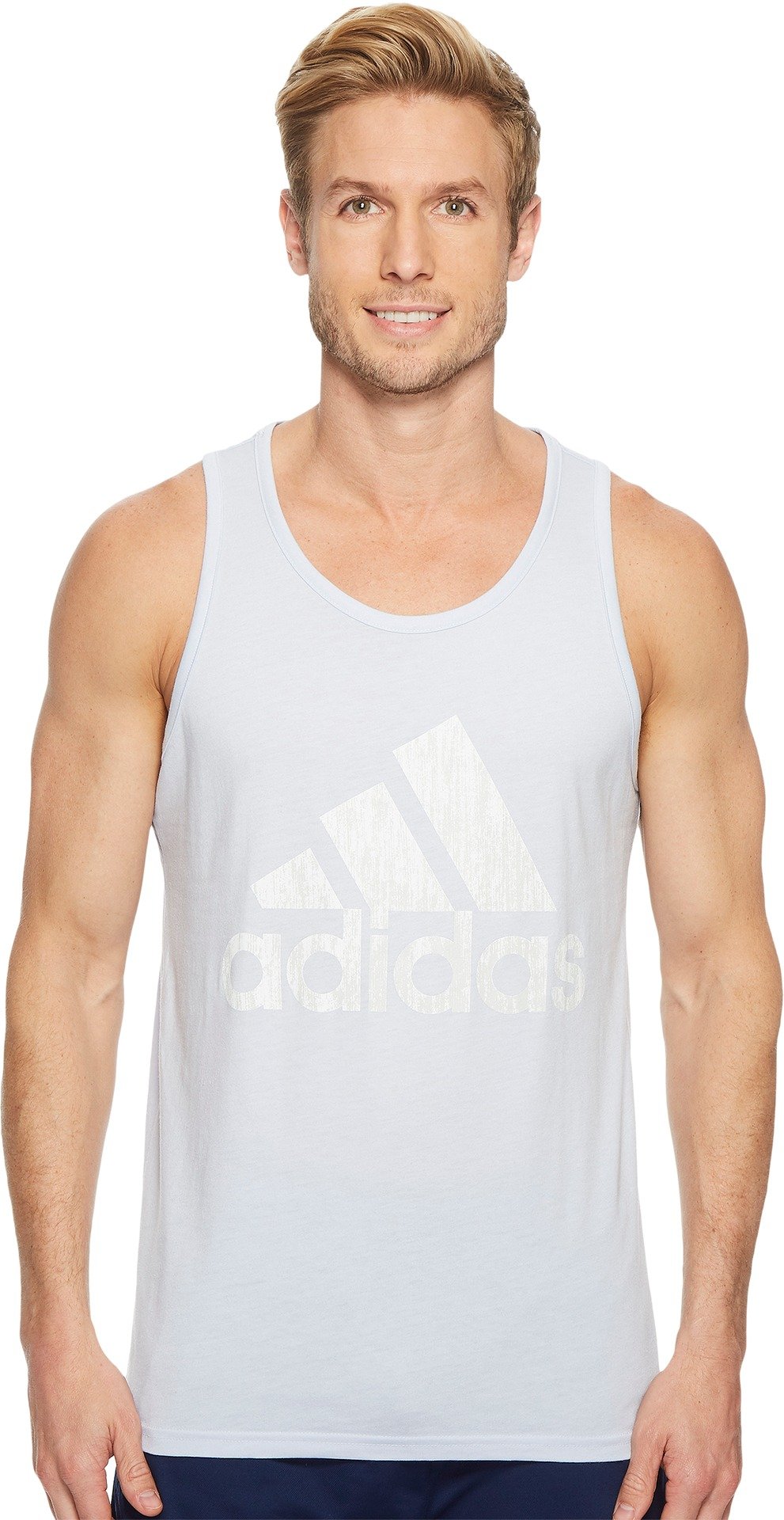 adidas Mens Athletics Badge of Sport Tank top, Black/White, Medium