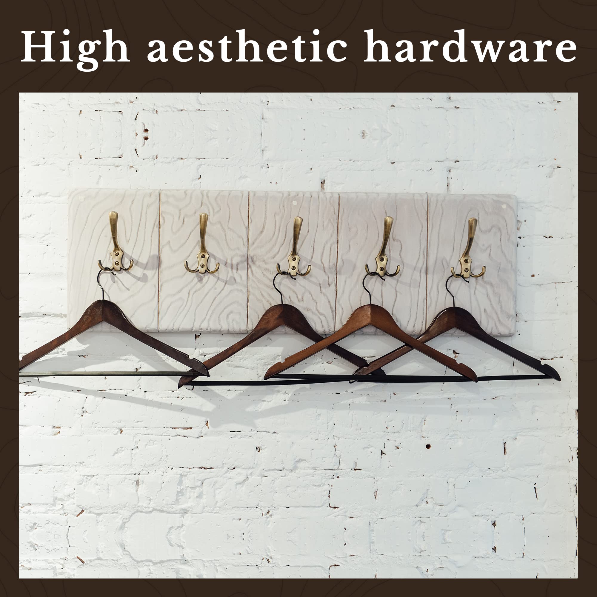 UNIQANTIQ HARDWARE SUPPLY Victorian Double Solid Brass Hat and Coat Hook | Hall Tree, Rack Mount Vintage Coat Hooks for Hanging Garment | UA-731-PB (1)