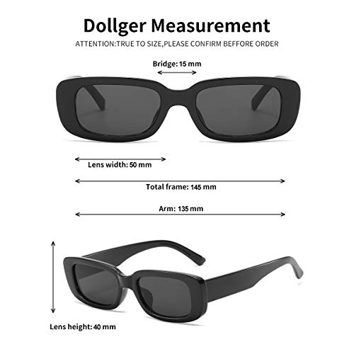 Dollger Trendy Rectangle Sunglasses For Women Men Trendy Retro Rectangular colored Shades sunglasses bulk pack