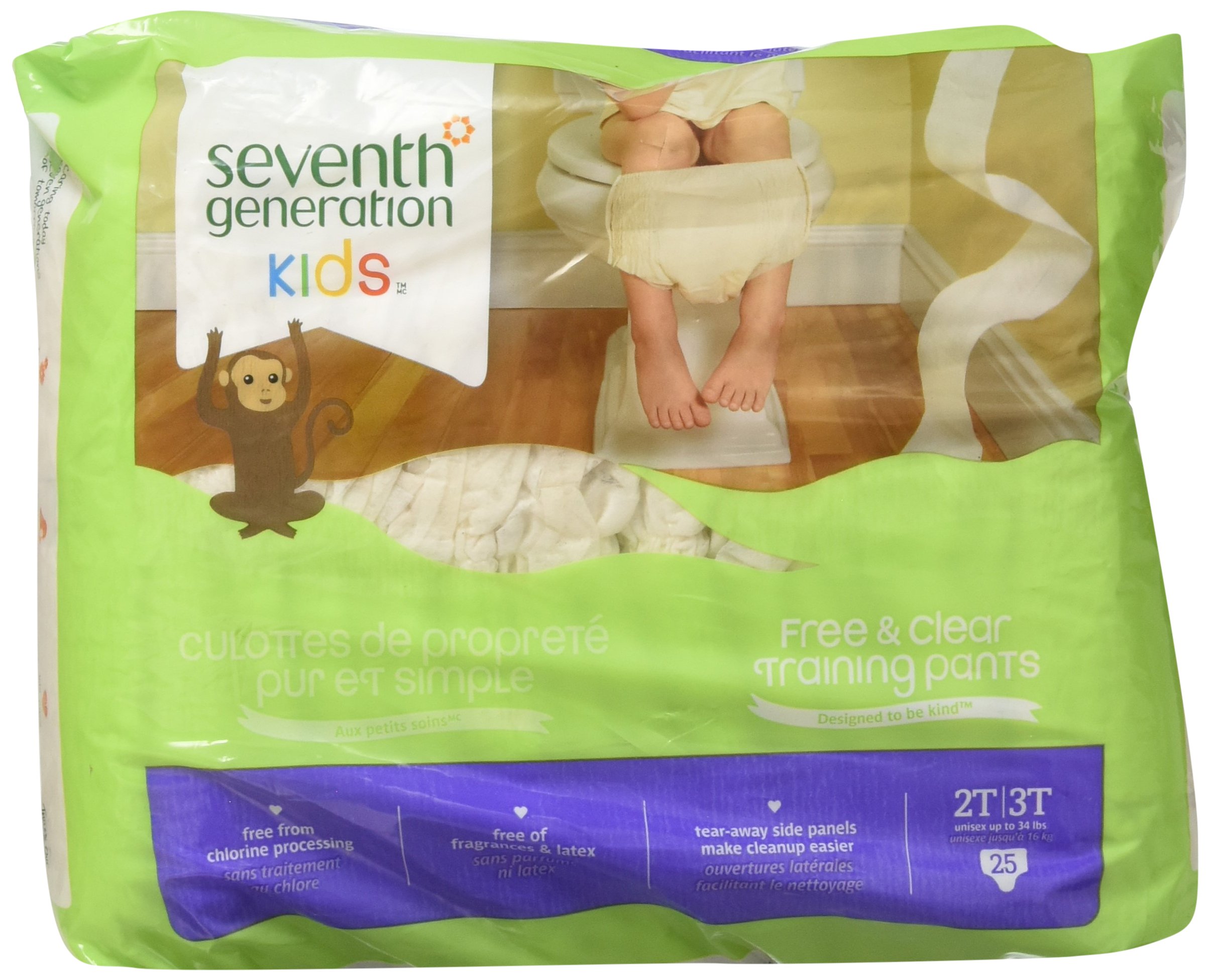 Seventh Generation Baby Free and Clear Training Pants 2T-3T -- 25 Training Pants