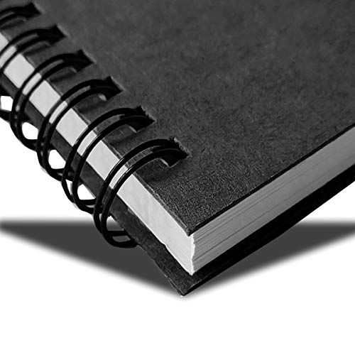 Spiral Notebook, 3Pack Spiral Journal, Thick Pure White Paper 120 Pages Wirebound Notebooks, Sketch Pads& Planner(Black)