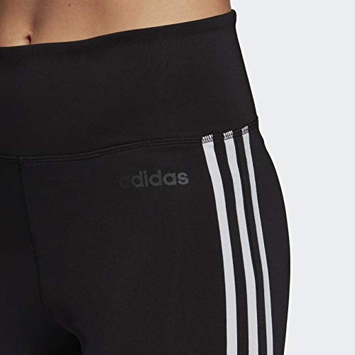 adidas womens Designed 2 Move 3-Stripes High-Rise Long Tights Legacy Blue/Signal Pink Large