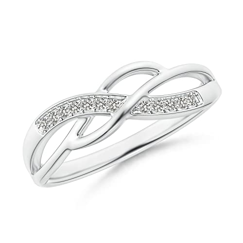 Angara Natural Diamond Multi-Row Ring Band in Silver (1.1mm Diamond, Ring Size-7) - April Birthstone