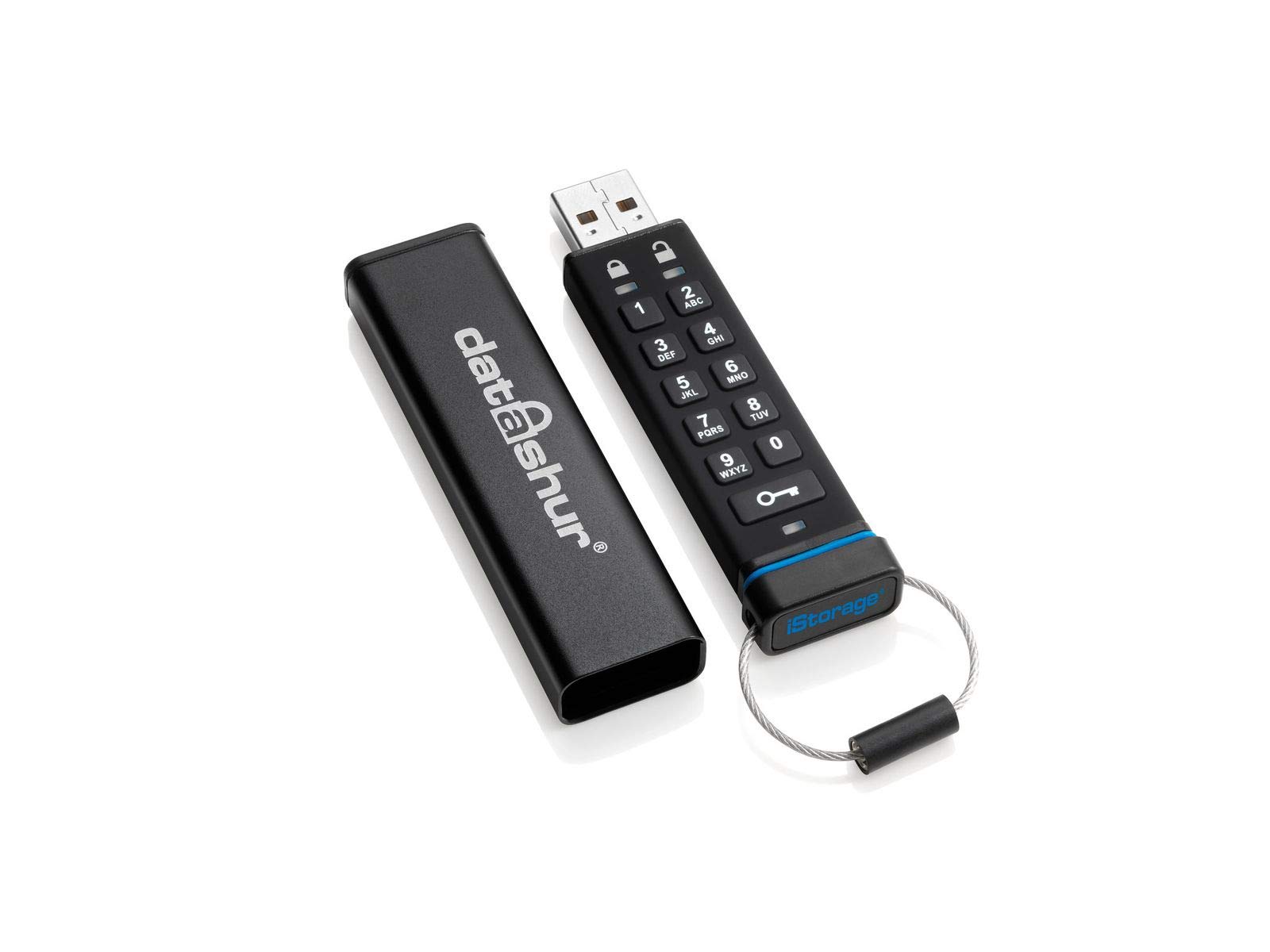 iStorage datAshur 4 GB Secure Flash Drive - Password Protected, Dust and Water Resistant, Portable, Military Grade Hardware Encryption USB 2.0 IS-FL-DA-256-4