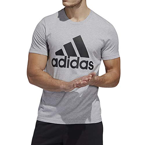 adidas womens Go-To-Performance Short Sleeve Tee Medium Grey Heather/Black Medium