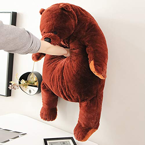 SNOWOLF Djungelskog Bear Giant Simulation 100 cm Bear Toy Stuffed Animal Plush Doll Huge Cuddly Dark Brown Teddy Bear for Home Decoration Valentine's Birthday Gift, 39.3 in/100 cm