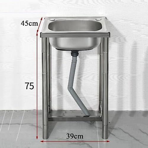 Household Commercial Sink With Stand Washbasin Washbasin, Can Be Used For Balcony Washbasin (Size : 39 * 45 * 75cm)