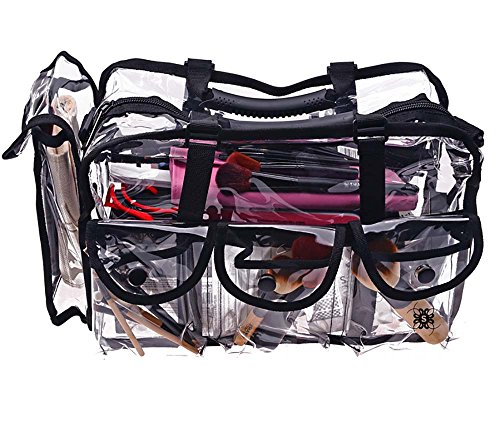 SHANY Clear Makeup Bag, Pro Mua rectangular Bag with Shoulder Strap, Large