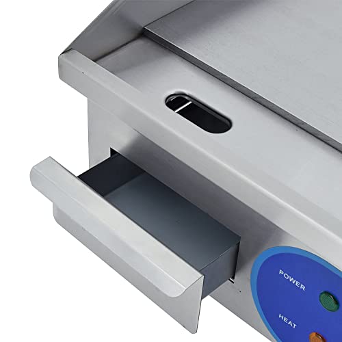 TAIMIKO Commercial Electric Griddle, Electric Flat Top Grill, Stainless Steel Electric Countertop Griddle with Drip Hole, Temperature Control 50-300β (14inch)