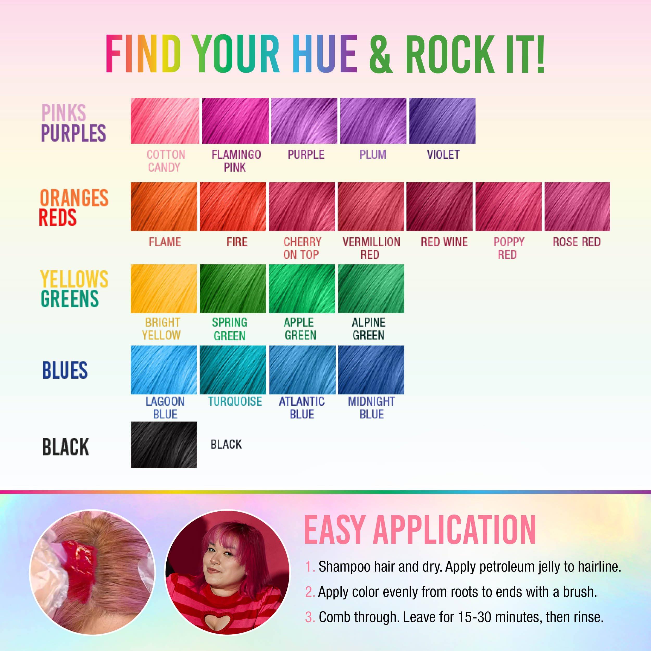 Punky Cotton Candy Semi Permanent Conditioning Hair Color, Vegan, PPD and Paraben Free, lasts up to 35 washes, 3.5oz