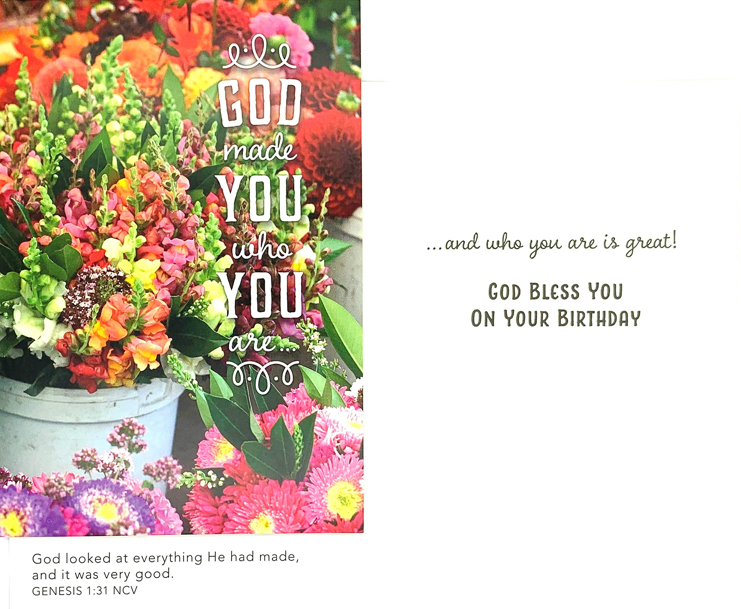 DaySpring - Happy Birthday - Farmers Market - 4 Design Assortment with Scripture - 12 Boxed Birthday Cards & Envelopes, NCV (J0382)