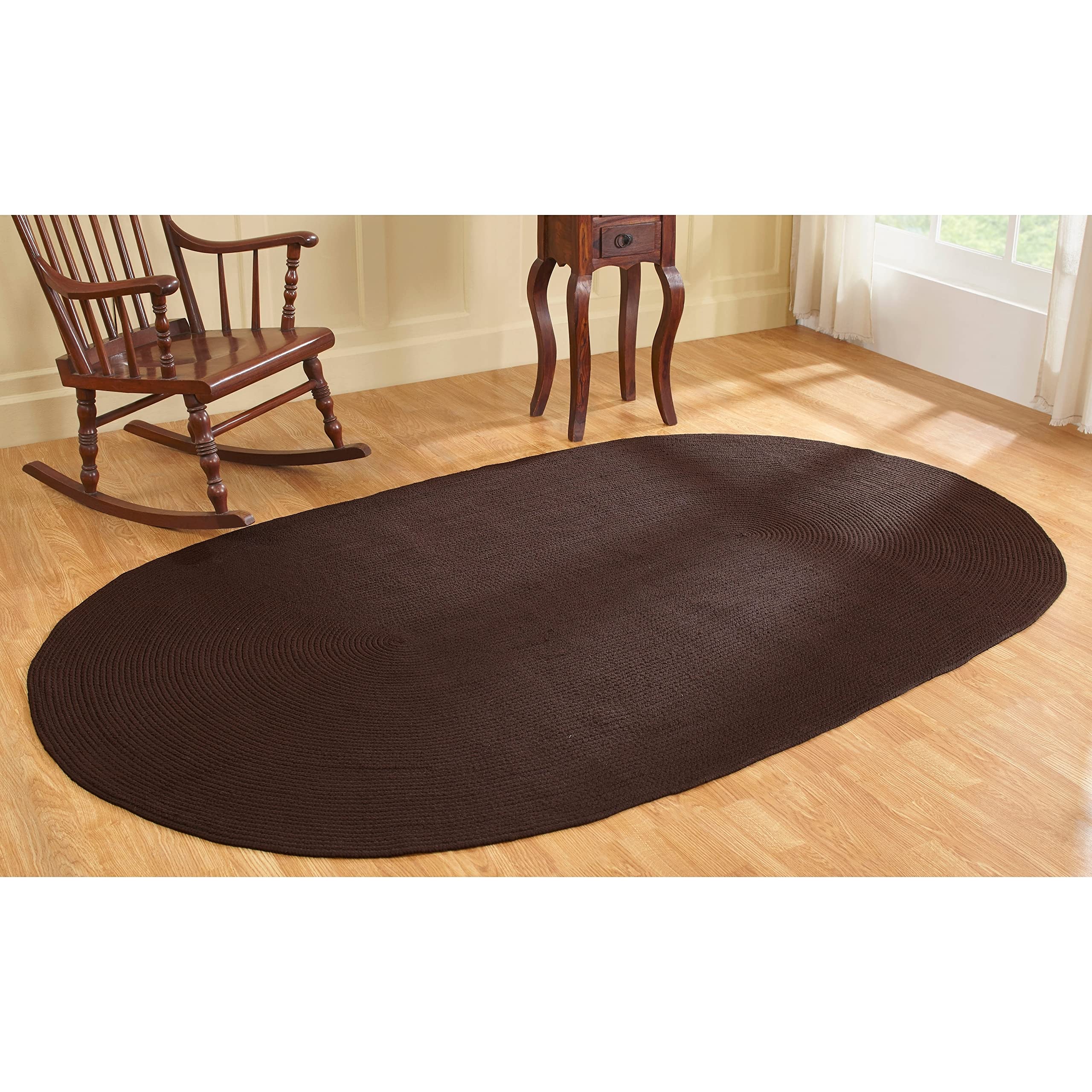 Better Trends Braided Rug, Alpine Braid Collection - Durable, Stain Resistant, Reversible Indoor Utility Rug, 100% Polypropylene Rug, Vibrant Color Rug, 20" x 30" Oval Rug, Navy Stripe Rug