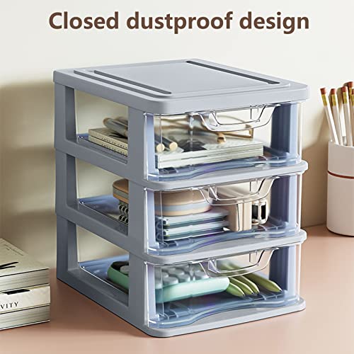 Walbest Sundries Storage Box Drawer Type Sundries Storage Box Container Save Space Dustproof White Triple Layer