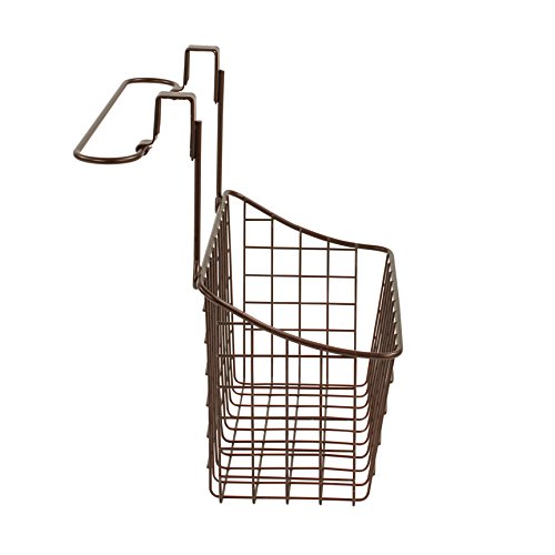 Spectrum Diversified Duo Towel Bar & Medium Basket No Installation 2-in-1 Cabinet Basket & Towel Bar, Under Sink Rustic Farmhouse Storage & Organization, Bronze