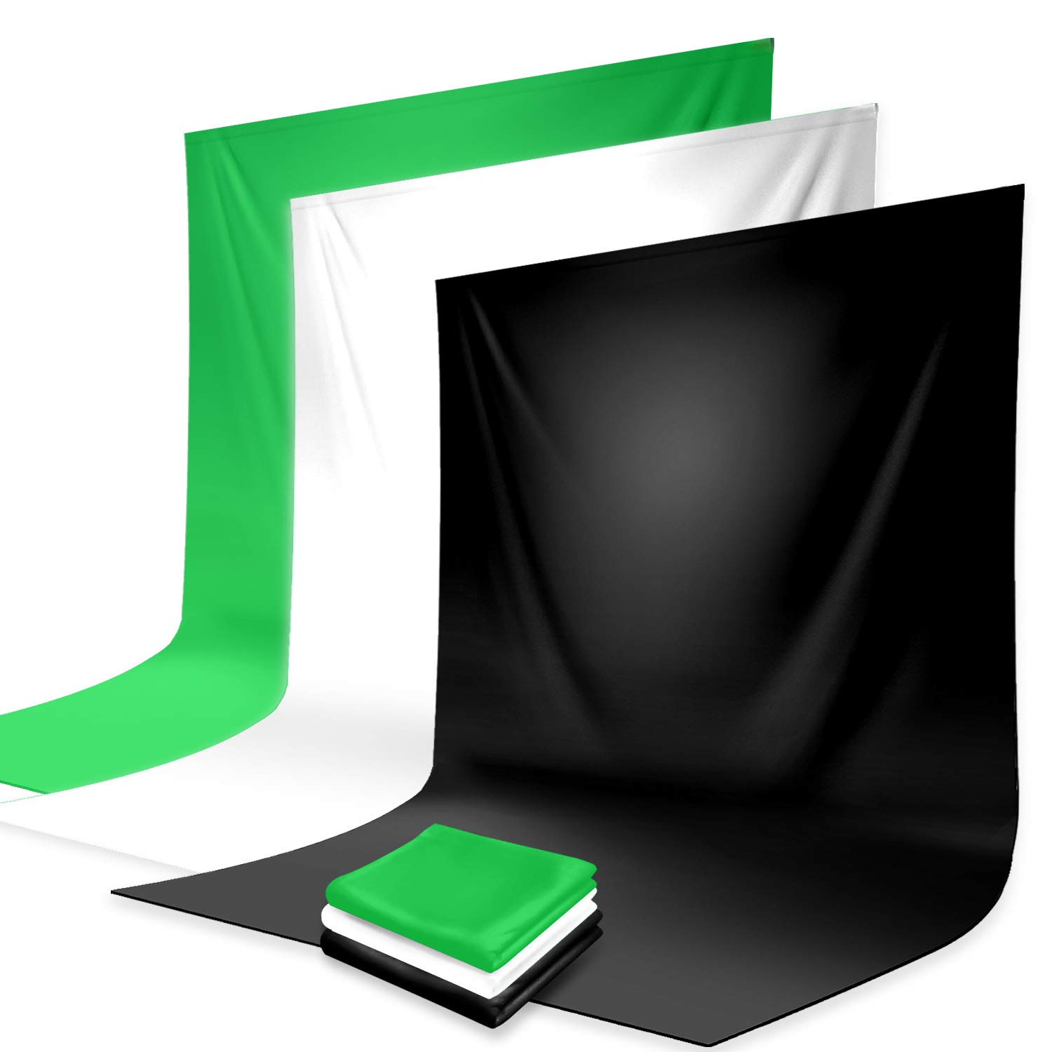 LimoStudio 10 x 12 feet / 120 x 144 inch White, Black, Green Backdrop Screen Photo Background, Premium > 150GSM Synthetic Material Superior Soft Texture for Professional Photo Video Studio, AGG1933