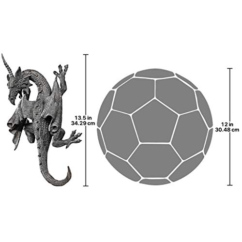 Design Toscano Horned Dragon of Devonshire Wall Sculpture 13 Inch, Single
