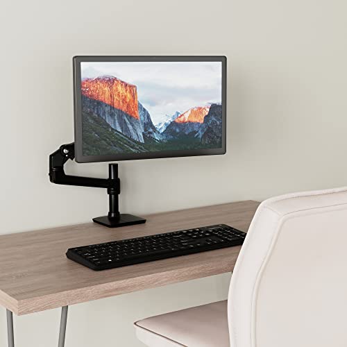 Amazon Basics Single Monitor Stand, Lift Engine Arm Mount, Aluminum, 2-Pack, Black