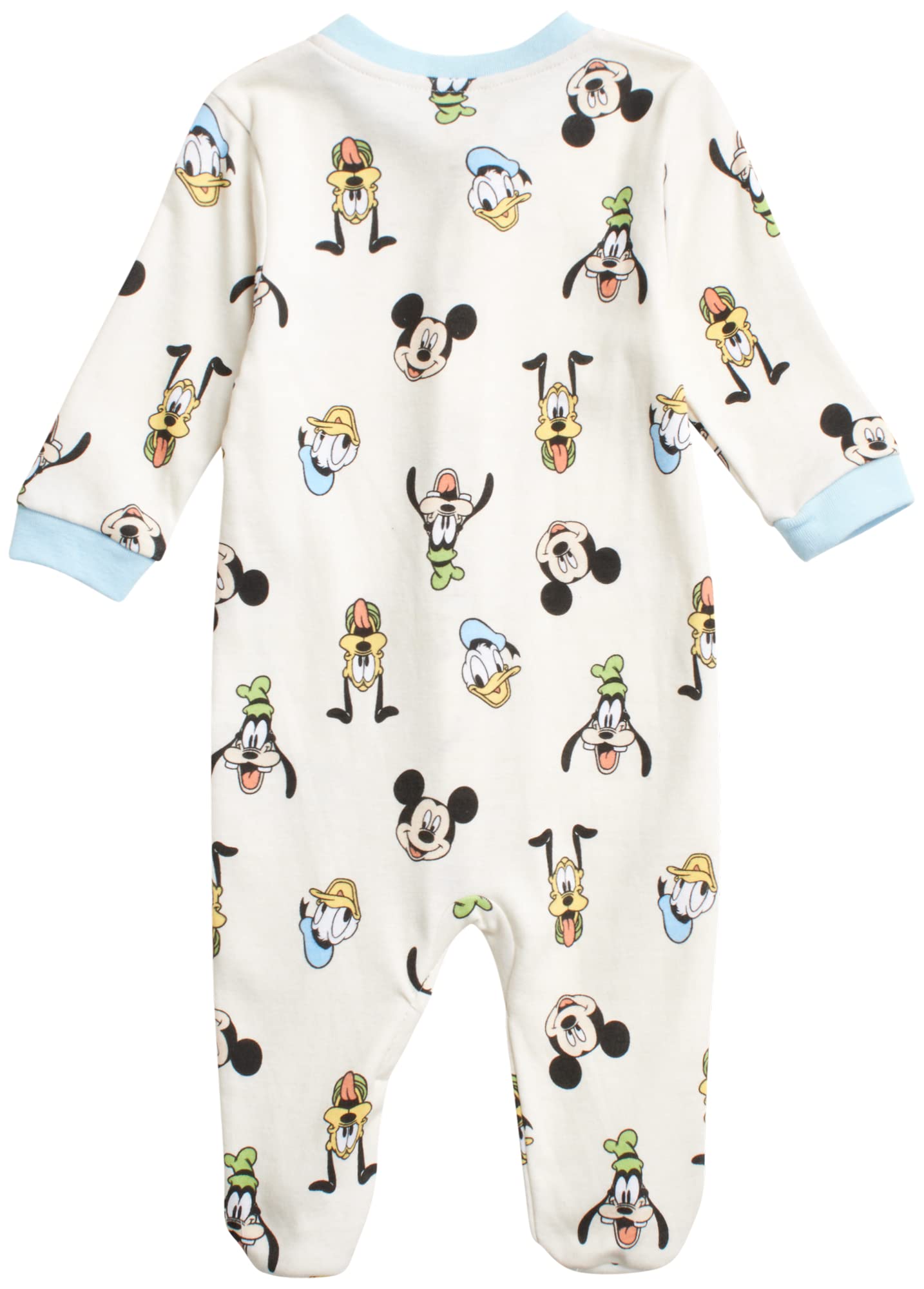 Disney Baby Boys' Mickey Mouse Romper - 2 Pack Sleep n' Play Footed Coveralls (0-9M), Size 6-9 Months, Mickey and Friends