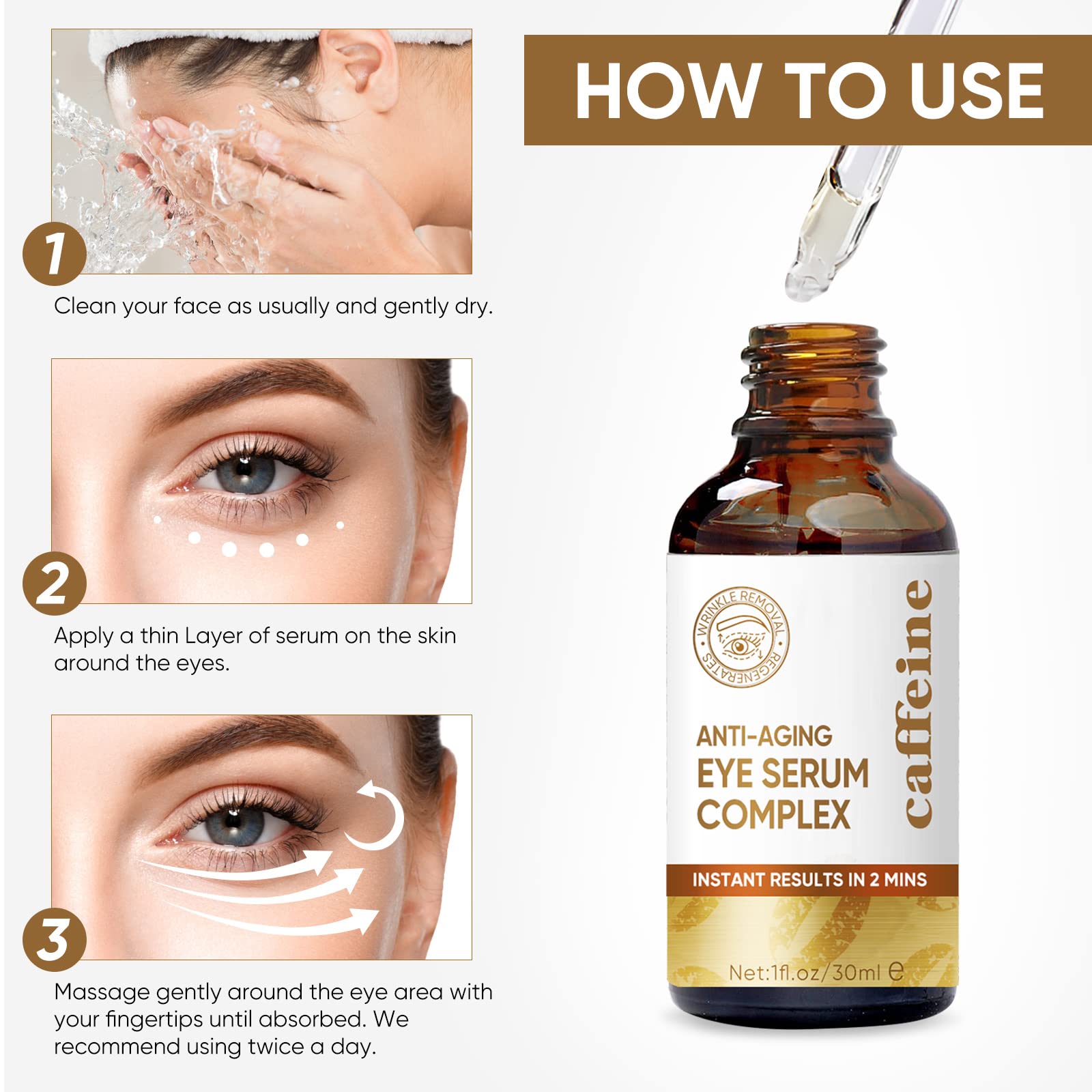 Aromandina Skin Serum - Caffeine, Licorice, Niacinamide, Sodium Hyaluronate, Vitamin C