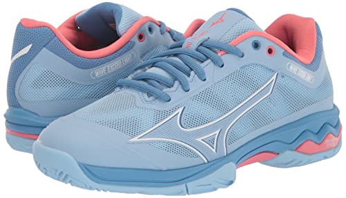 Mizuno Women's Wave Exceed Light Tennis Shoe, Dutch Canal/White, 9.5